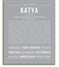 Katya Personalized Name Meaning Art Prints – Name Stories