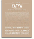 Katya Personalized Name Meaning Art Prints – Name Stories