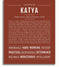 Katya Personalized Name Meaning Art Prints – Name Stories
