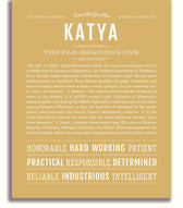 Katya Personalized Name Meaning Art Prints – Name Stories