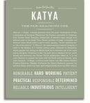 Katya Personalized Name Meaning Art Prints – Name Stories