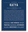 Katya Personalized Name Meaning Art Prints – Name Stories