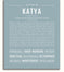 Katya Personalized Name Meaning Art Prints – Name Stories