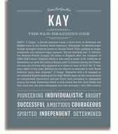 Kay Personalized Name Meaning Art Prints – Name Stories