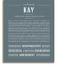 Kay Personalized Name Meaning Art Prints – Name Stories