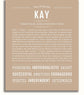 Kay Personalized Name Meaning Art Prints – Name Stories