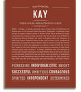 Kay Personalized Name Meaning Art Prints – Name Stories