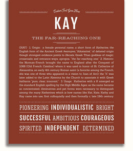 Kay Personalized Name Meaning Art Prints – Name Stories