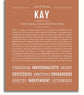 Kay Personalized Name Meaning Art Prints – Name Stories