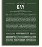 Kay Personalized Name Meaning Art Prints – Name Stories