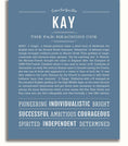Kay Personalized Name Meaning Art Prints – Name Stories