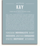 Kay Personalized Name Meaning Art Prints – Name Stories