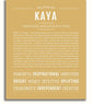 Kaya Personalized Name Meaning Art Prints – Name Stories