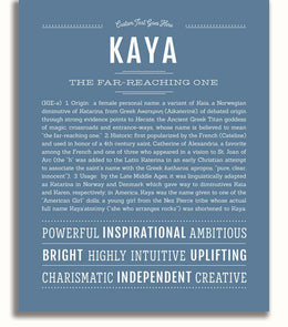 Kaya Personalized Name Meaning Art Prints – Name Stories