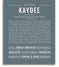 Kaydee Personalized Name Meaning Art Prints – Name Stories