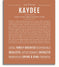 Kaydee Personalized Name Meaning Art Prints – Name Stories
