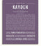 Kayden | Name Art Print – Name Stories