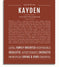 Kayden | Name Art Print – Name Stories