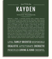 Kayden | Name Art Print – Name Stories