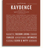 Kaydence | Name Art Print – Name Stories