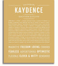 Kaydence | Name Art Print – Name Stories