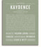 Kaydence | Name Art Print – Name Stories