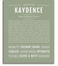 Kaydence | Name Art Print – Name Stories
