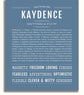 Kaydence | Name Art Print – Name Stories