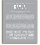 Kayla Personalized Name Meaning Art Prints – Name Stories