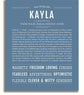Kayla Personalized Name Meaning Art Prints – Name Stories