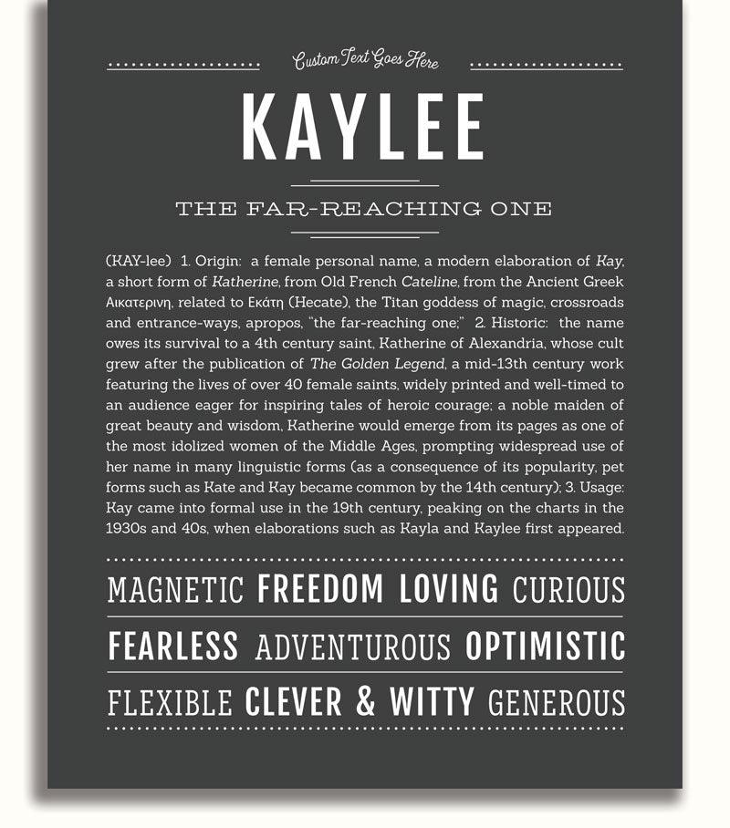 Kaylee Personalized Name Meaning Art Prints – Name Stories