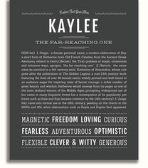 Kaylee | Name Art Print – Name Stories