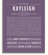 Kayleigh Personalized Name Meaning Art Prints – Name Stories