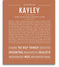 Kayley Personalized Name Meaning Art Prints – Name Stories