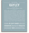 Kayley Personalized Name Meaning Art Prints – Name Stories