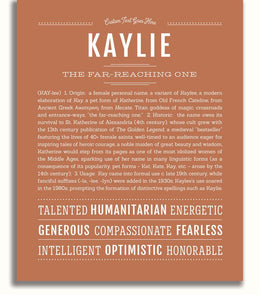 Kaylie Personalized Name Meaning Art Prints – Name Stories