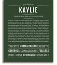 Kaylie Personalized Name Meaning Art Prints – Name Stories