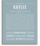 Kaylie Personalized Name Meaning Art Prints – Name Stories