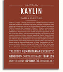 Kaylin | Name Art Print – Name Stories