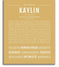 Kaylin Personalized Name Meaning Art Prints – Name Stories