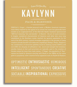 Kaylynn | Name Art Print – Name Stories