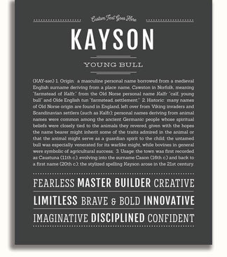 Kayson | Name Art Print – Name Stories