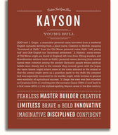 Kayson Personalized Name Meaning Art Prints – Name Stories