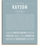 Kayson Personalized Name Meaning Art Prints – Name Stories