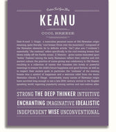 Keanu | Name Art Print – Name Stories