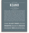Keanu Personalized Name Meaning Art Prints – Name Stories