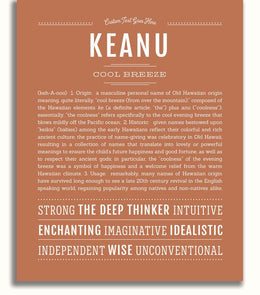 Keanu | Name Art Print – Name Stories