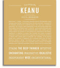 Keanu Personalized Name Meaning Art Prints – Name Stories