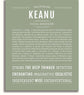 Keanu Personalized Name Meaning Art Prints – Name Stories