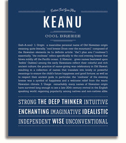 Keanu | Name Art Print – Name Stories